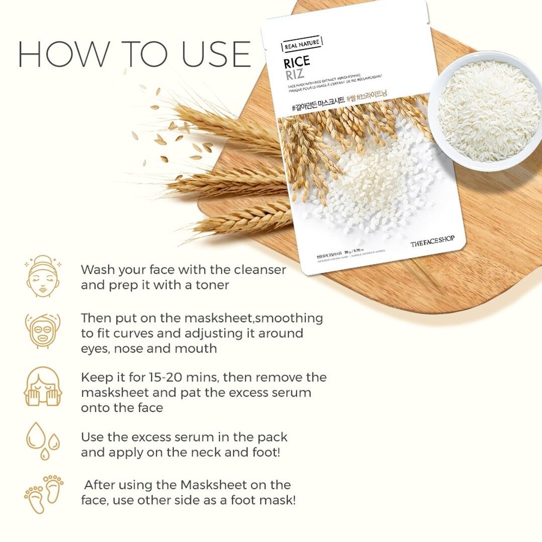 Foxy.in : Buy The Face Shop Real Nature Rice Face Mask online in India ...