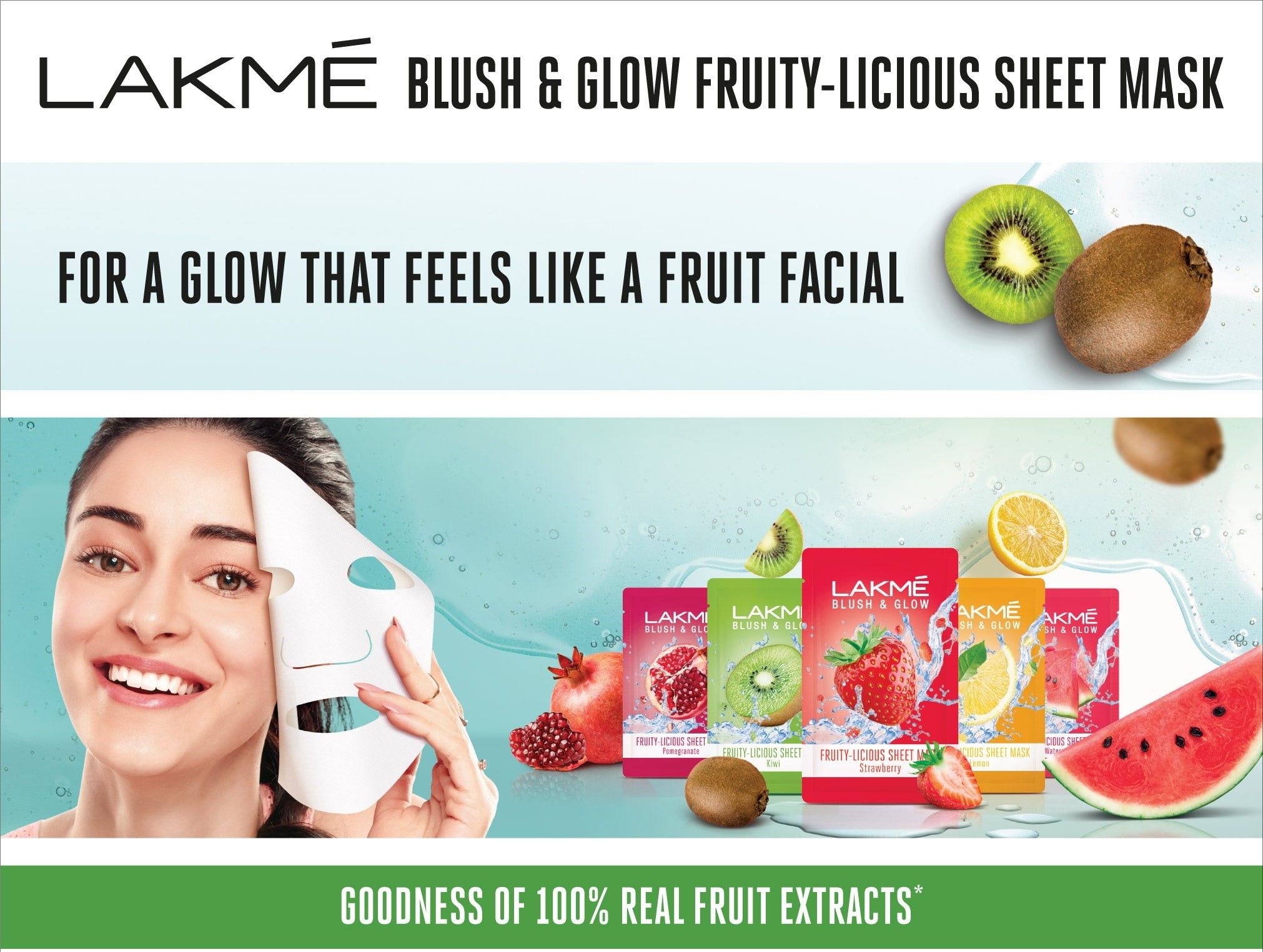 Foxy.in : Buy Lakme Blush & Glow Kiwi Sheet Mask (25ml) online in India ...