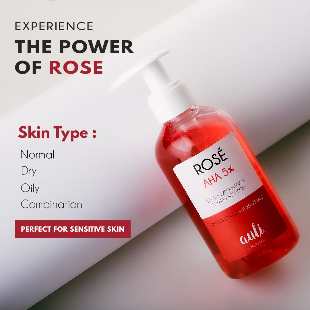Foxy.in : Buy Auli Rose AHA 5% Glycolic Acid Rose Water Toner (210ml ...
