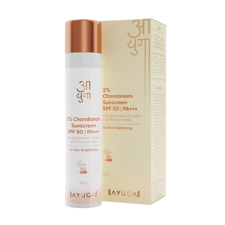 Foxy.in : Buy Ayuga 2% Chandanam Sunscreen SPF 50/PA+++ (50g) online in ...