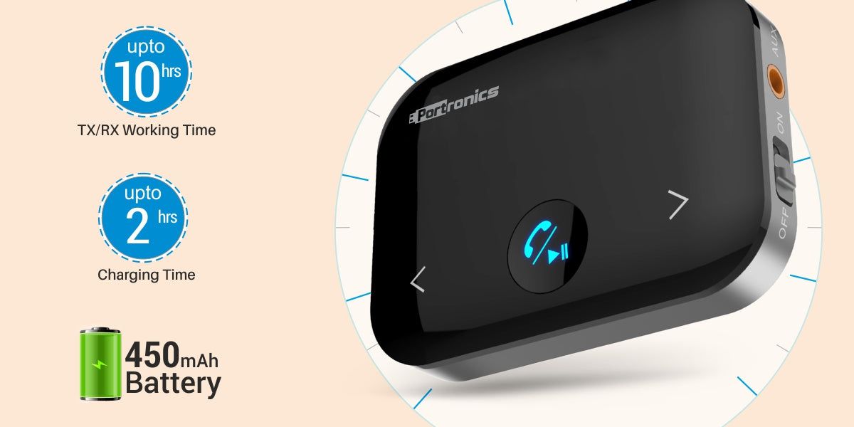 Foxy.in : Buy Portronics Auto14 2-in-1 Bluetooth Transmitter & Receiver ...