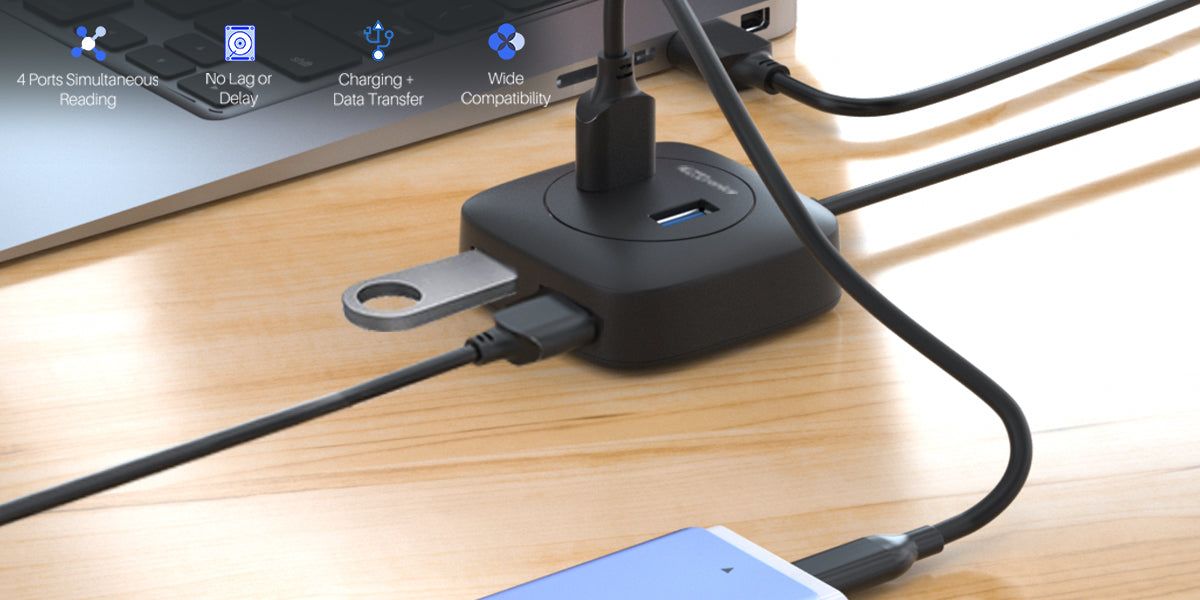 Foxy.in : Buy Portronics Mport 4A 4-Port USB Hub High Speed (Black ...
