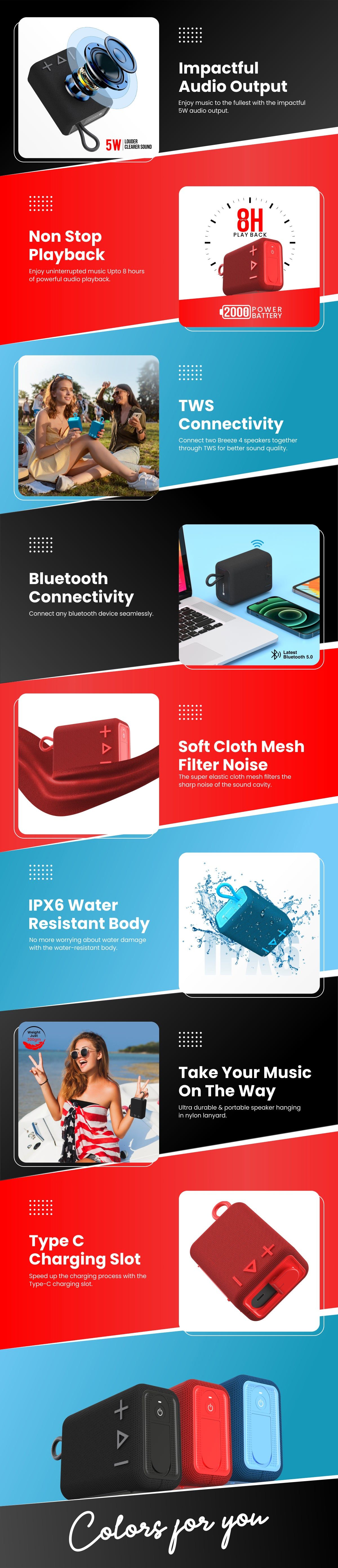 Foxy.in : Buy Portronics Breeze 4 Portable Bluetooth Speaker 5W online in India on Foxy. Free ...