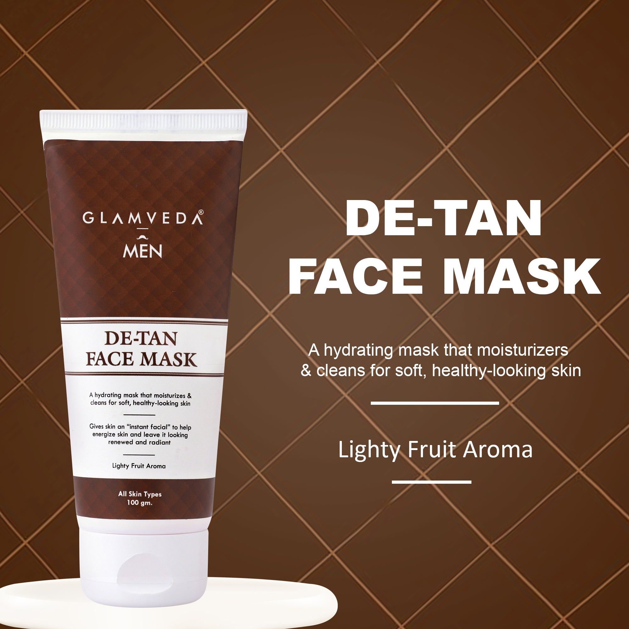 Foxy.in : Buy Glamveda Men De Tan Face Mask (100g) online in India on ...