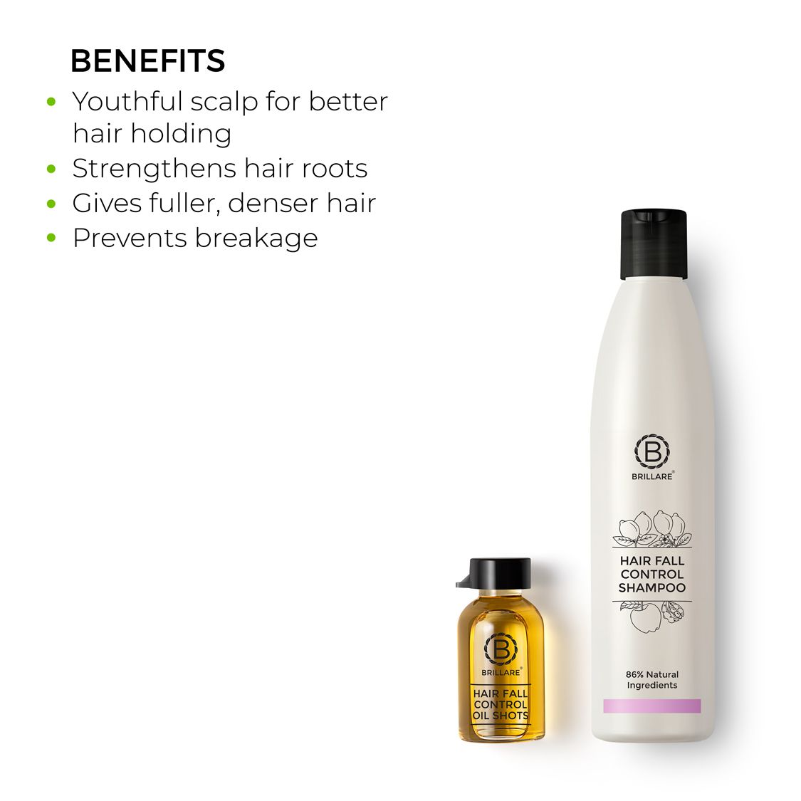 Foxy.in : Buy Brillare Hair Fall Control Shampoo + Oil Shots online in ...