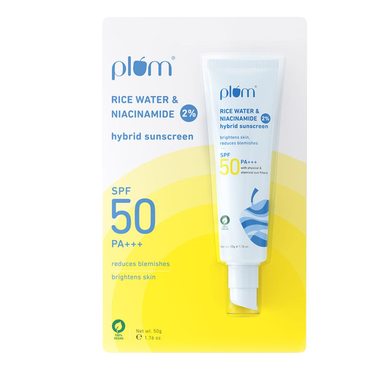 Foxy.in : Buy Plum 2% Niacinamide & Rice Water Hybrid Face Sunscreen ...