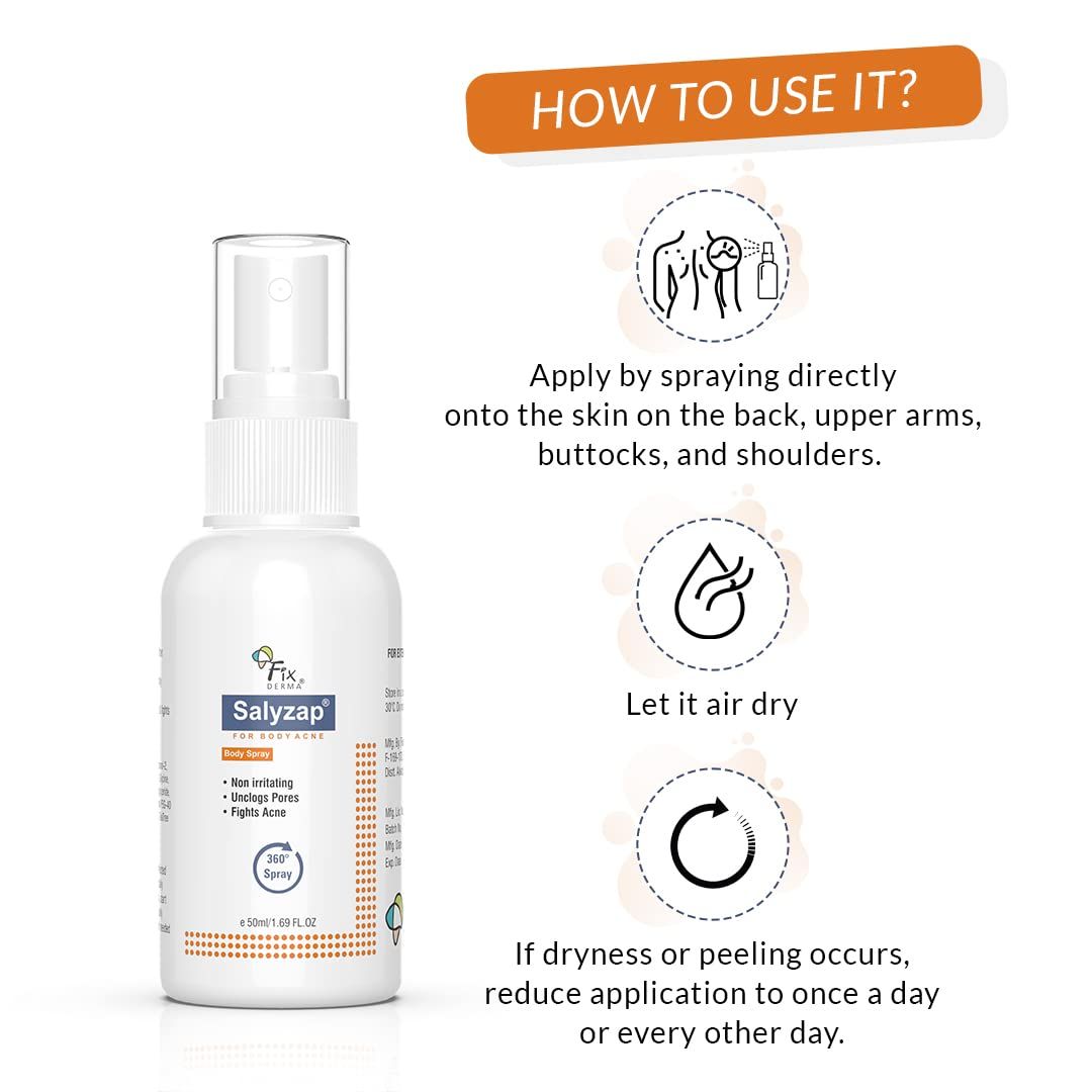 Foxy.in : Buy Fixderma Salyzap Spray For Body Acne (50ml) online in ...