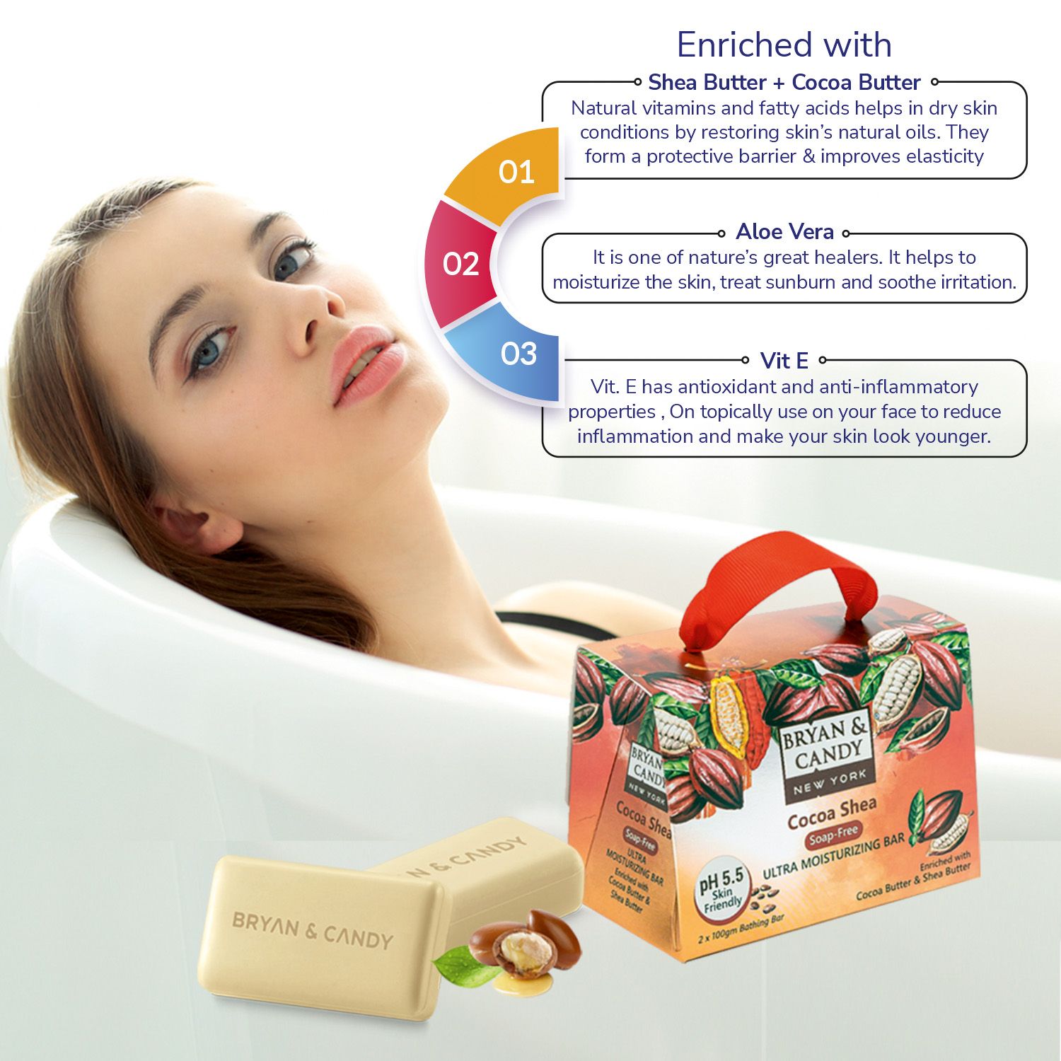 Foxy.in : Buy Bryan & Candy Cocoa Shea Ultra Moisturizing Bathing Bar ...