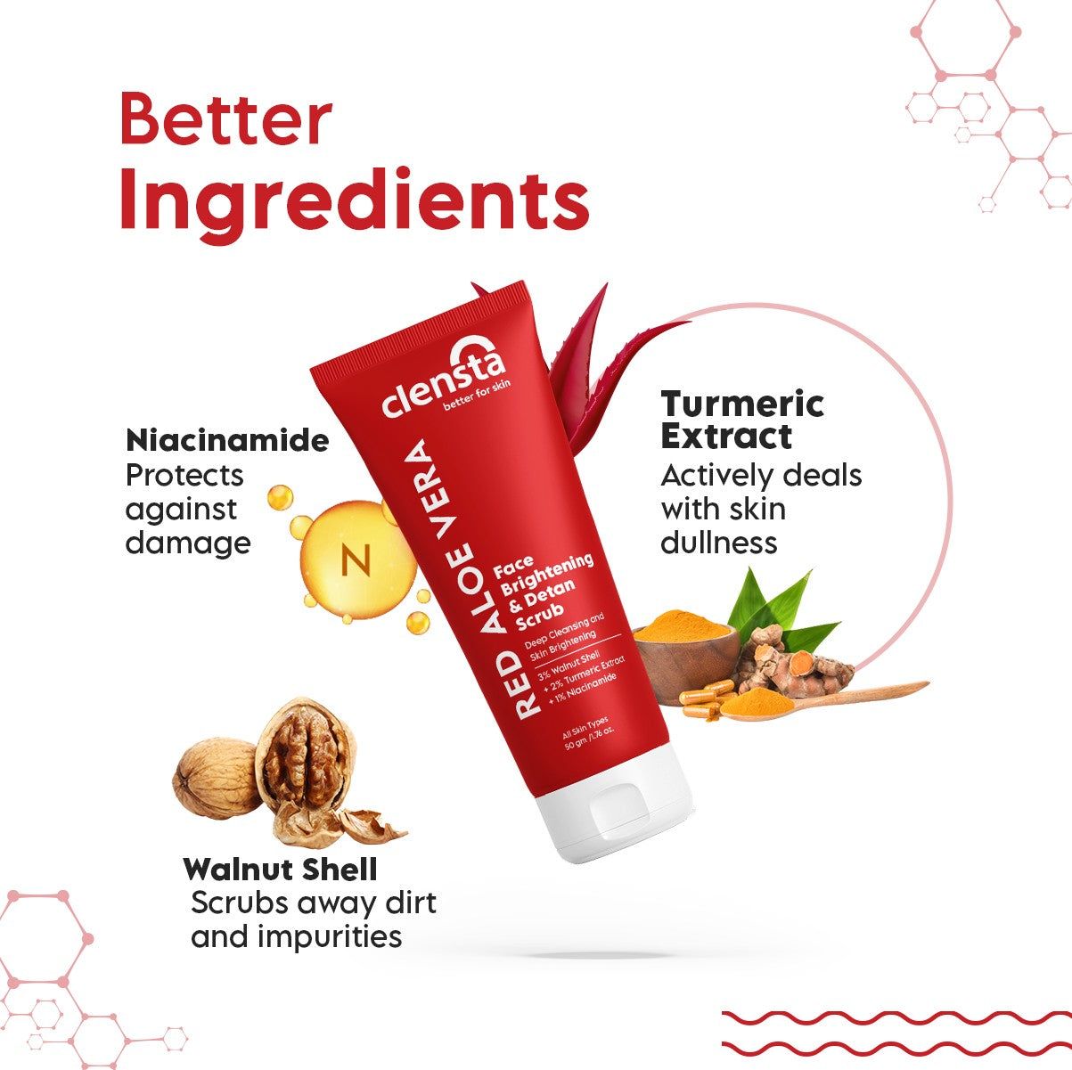 Foxy.in : Buy Clensta Face Brightening & Detan Scrub (50g) online in ...