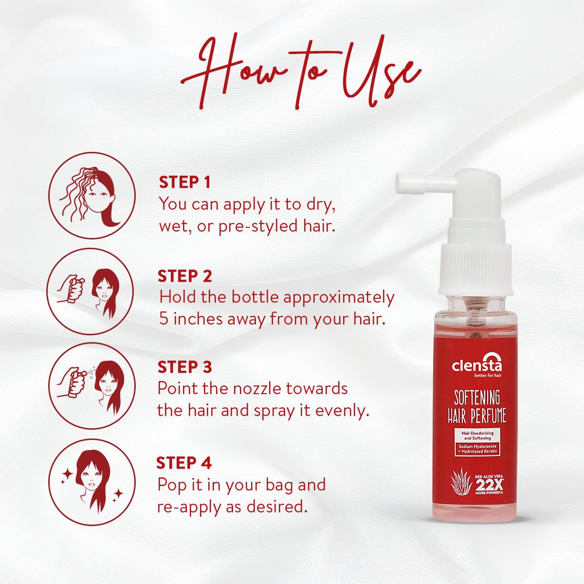 Foxy.in : Buy Clensta Softening Hair Perfume (30ml) online in India on ...