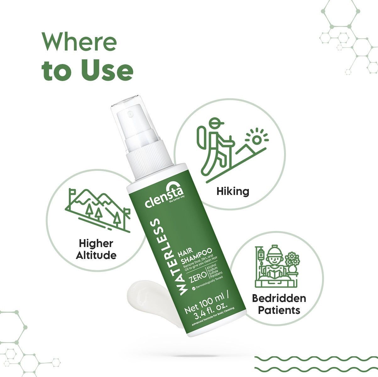 Foxy.in : Buy Clensta Waterless Shampoo (100ml) online in India on Foxy ...