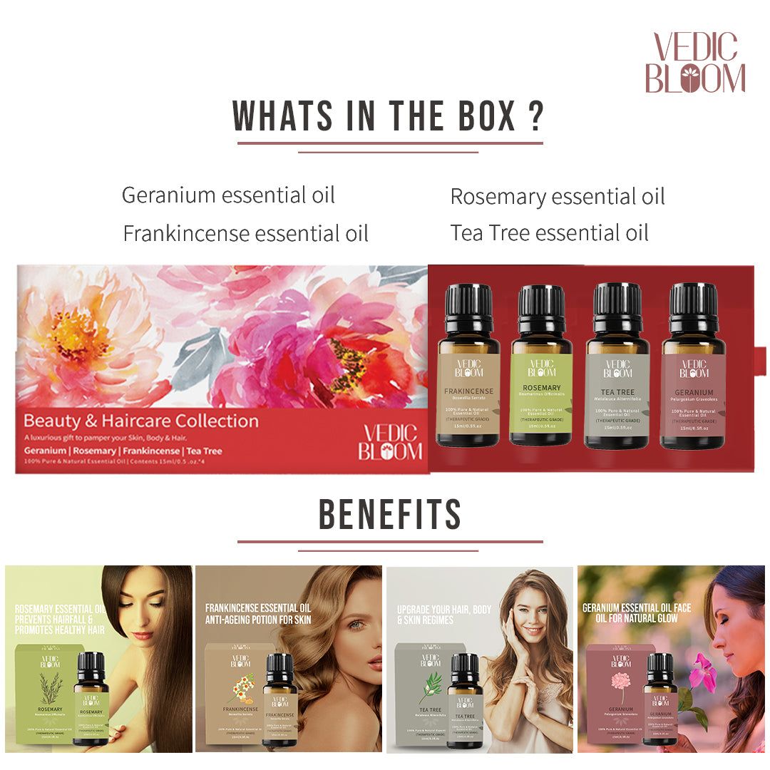 Foxy.in : Buy Vedic Bloom Beauty & Hair Essential Oil Gift Pack (15ml x ...