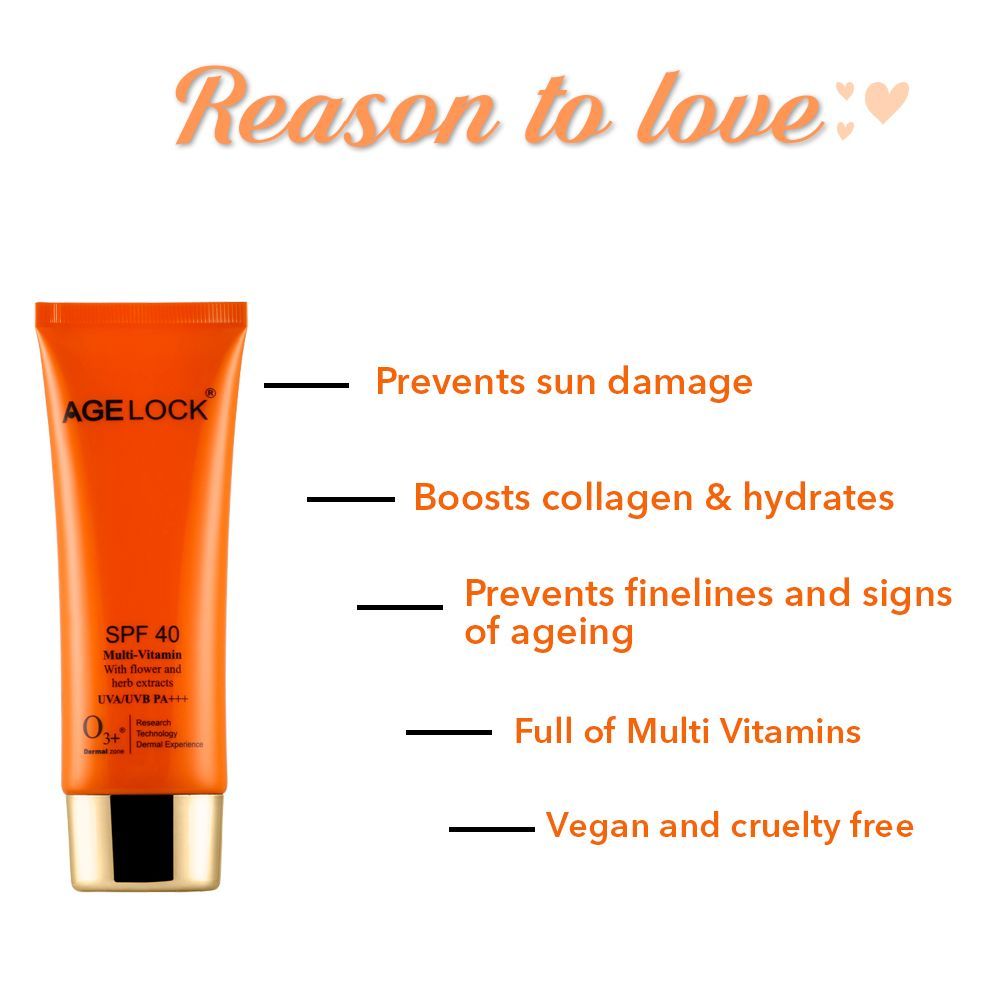Foxy.in : Buy O3+ Agelock Multi Vitamin SPF 40 UVA/UVB PA+++ (75g ...