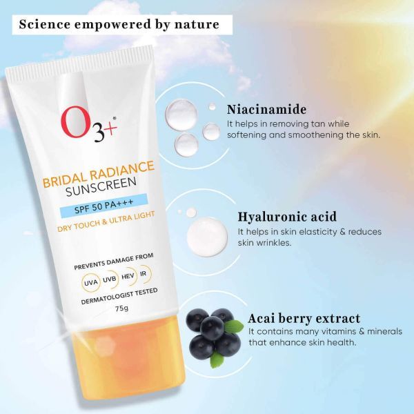 Foxy.in : Buy O3+ Bridal Radiance Sunscreen SPF 50 PA +++ (75g) online ...