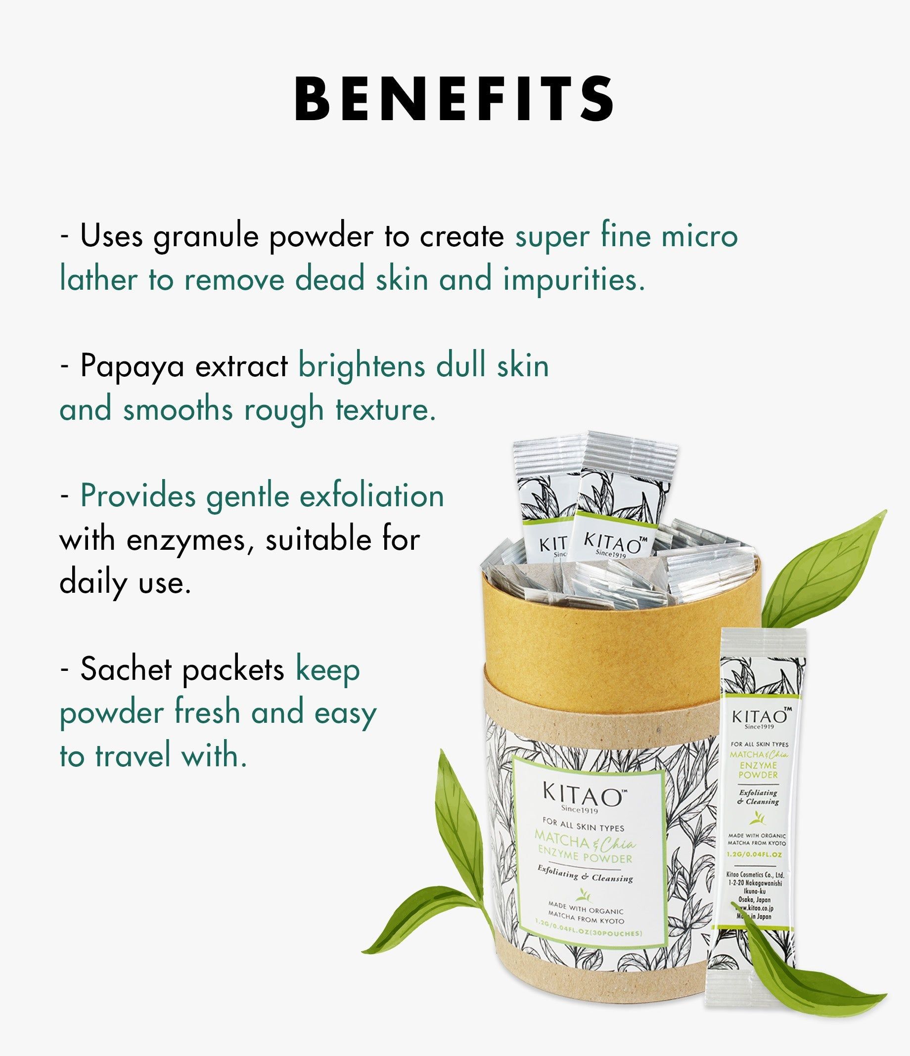 Foxy.in : Buy Kitao Matcha & Chia Enzyme Powder (30 sachets) online in ...