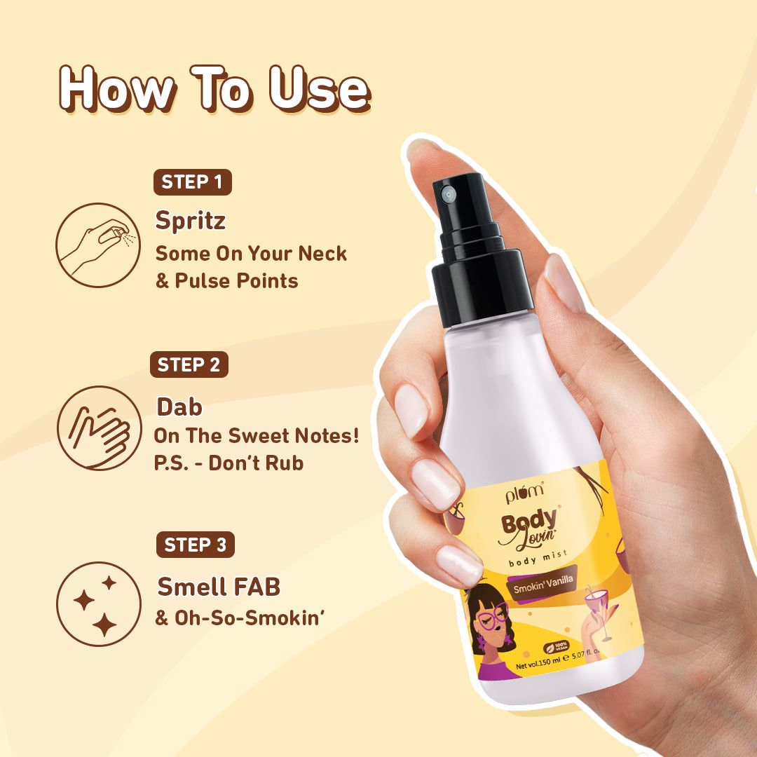 Foxy.in : Buy Plum Body Lovin' Body Mist Smokin' Vanilla Body Mist (5ml ...