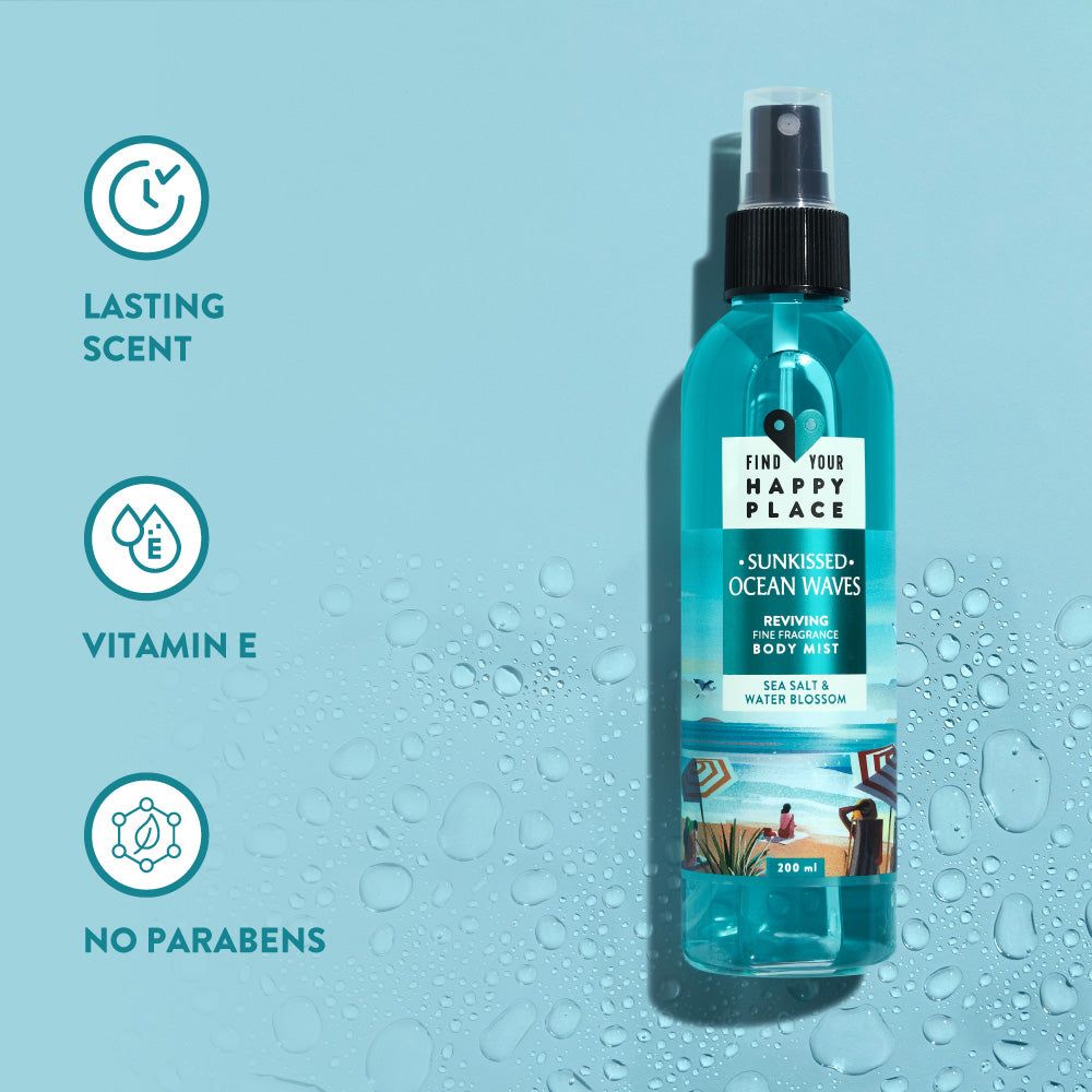 Foxy.in : Buy Find Your Happy Place Sunkissed Ocean Waves Body Mist Sea ...