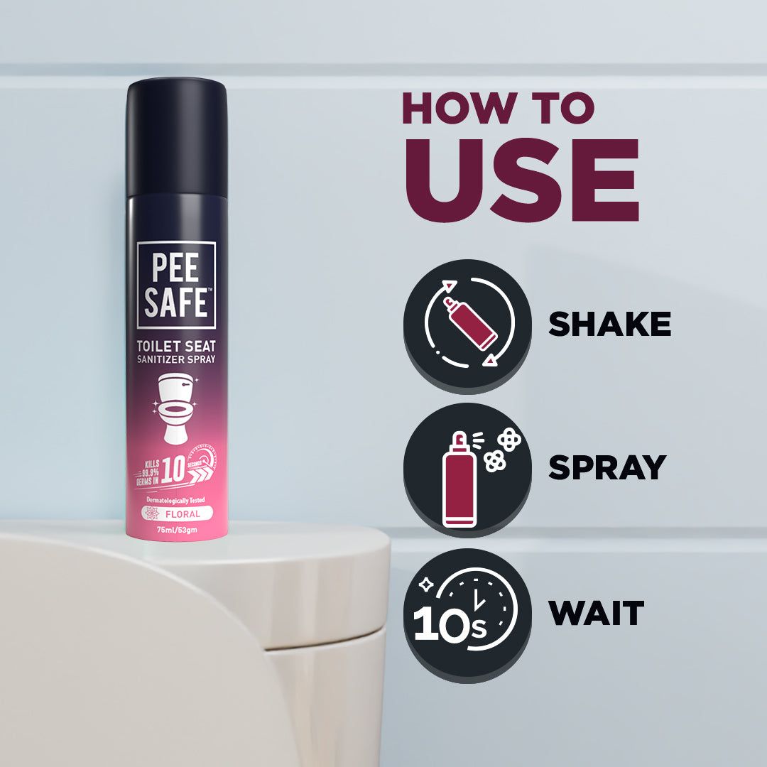 Foxy.in : Buy Pee Safe Toilet Seat Sanitizer Spray - Floral (75ml x 3 ...