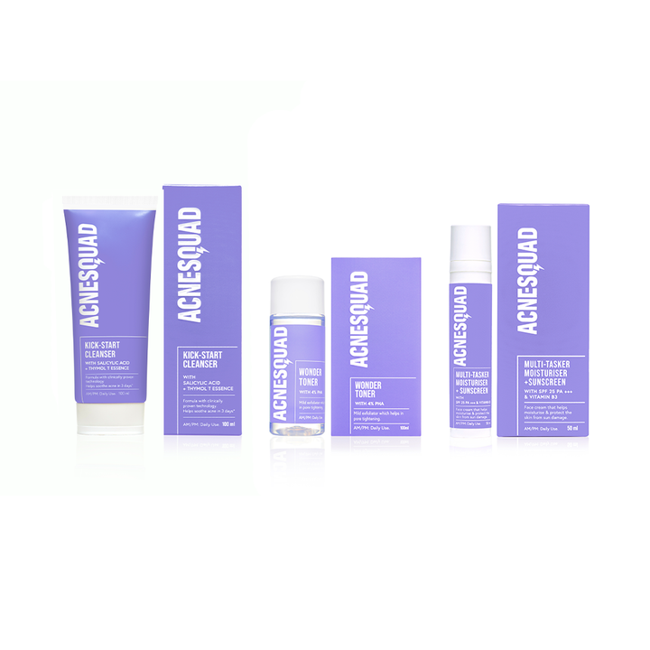 Foxy.in : Buy Acne Squad Daily 3-Step Routine for Acne Prone Skin (Pack ...