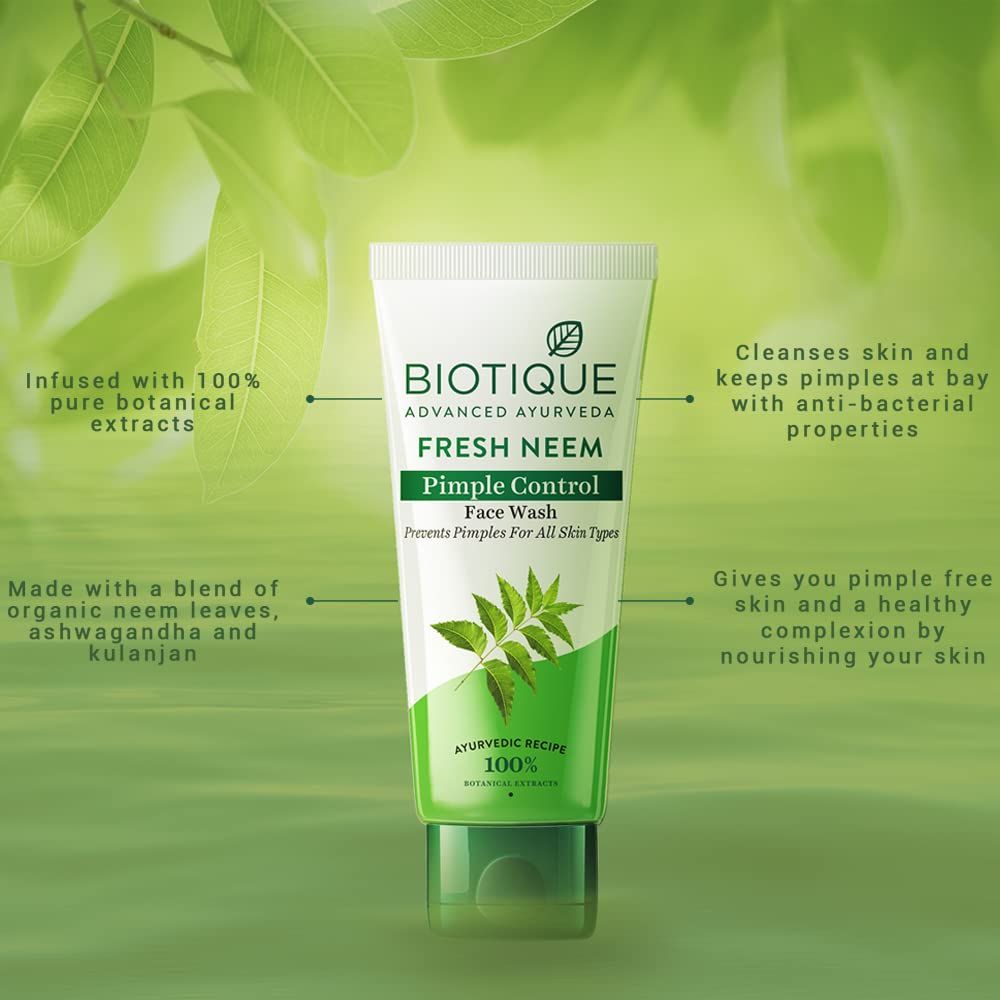 Foxy.in : Buy Biotique Fresh Neem Pimple Control Face Wash (100ml ...