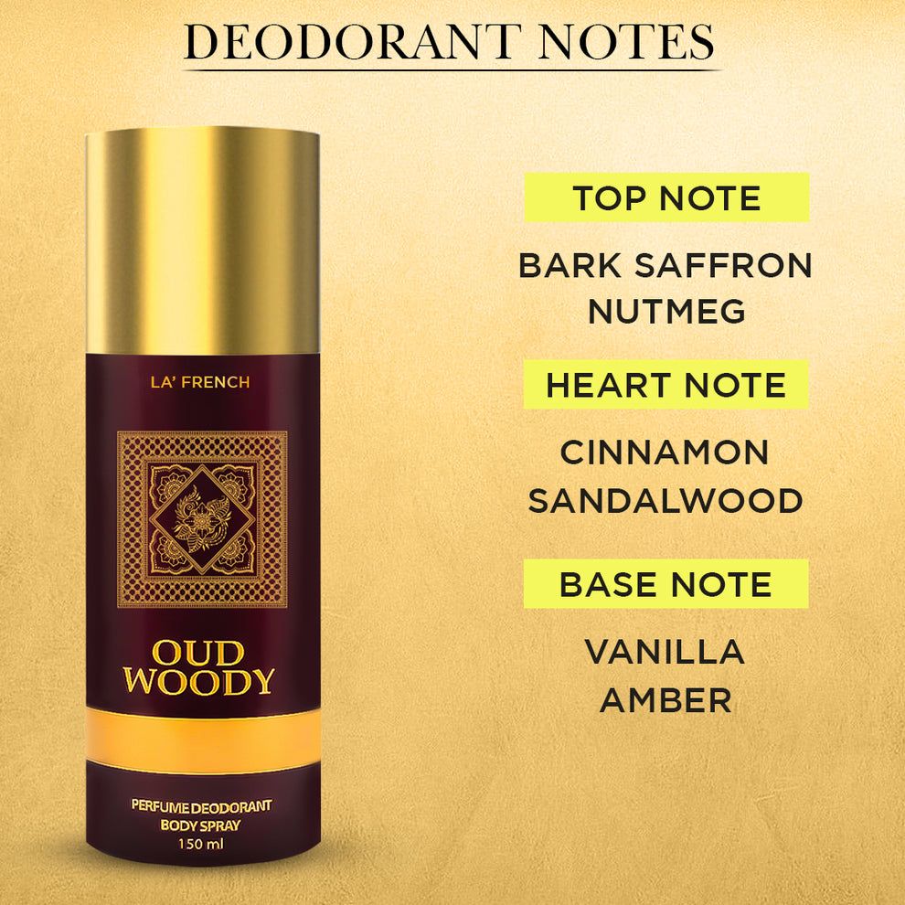 Foxy.in : Buy La French Oud Woody Deodorant Perfume (150ml) online in ...