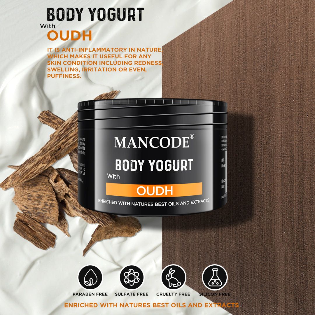 Foxy.in : Buy Mancode Oudh Body Yogurt | Daily Moisturizer for Men ...