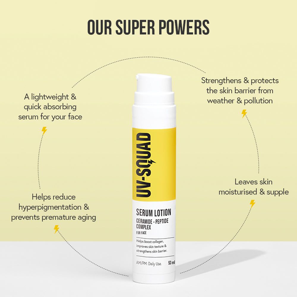Foxy.in : Buy UV Squad Serum Lotion with Ceramide-Peptide complex ...
