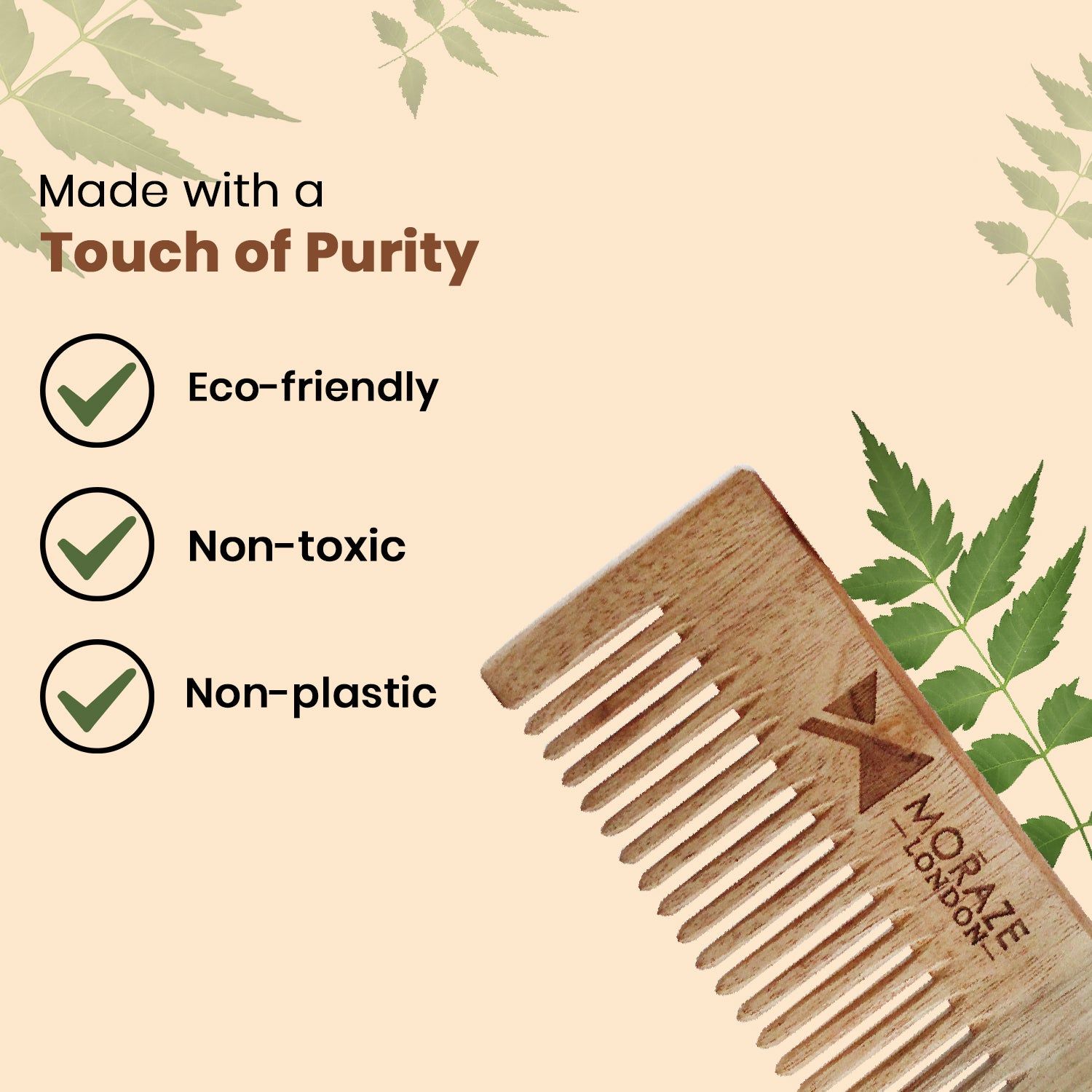 Foxy.in : Buy Moraze Pure Neem Wood Comb- Brown online in India on Foxy ...